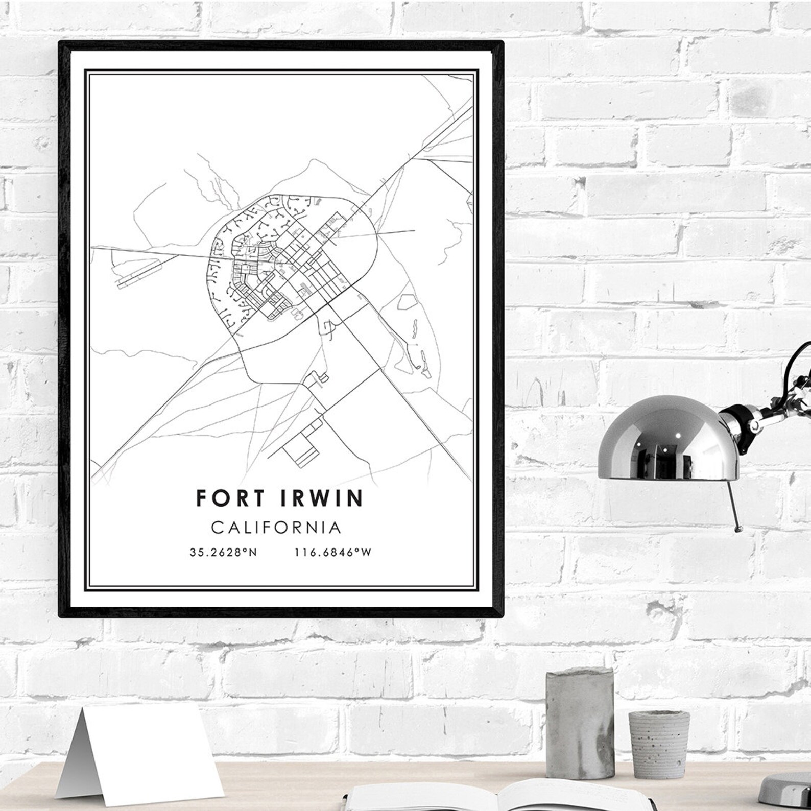 Fort Irwin map print poster canvas California map print | Etsy