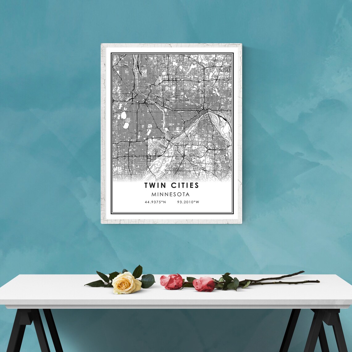 Twin Cities map print poster canvas Twin Cities map print | Etsy