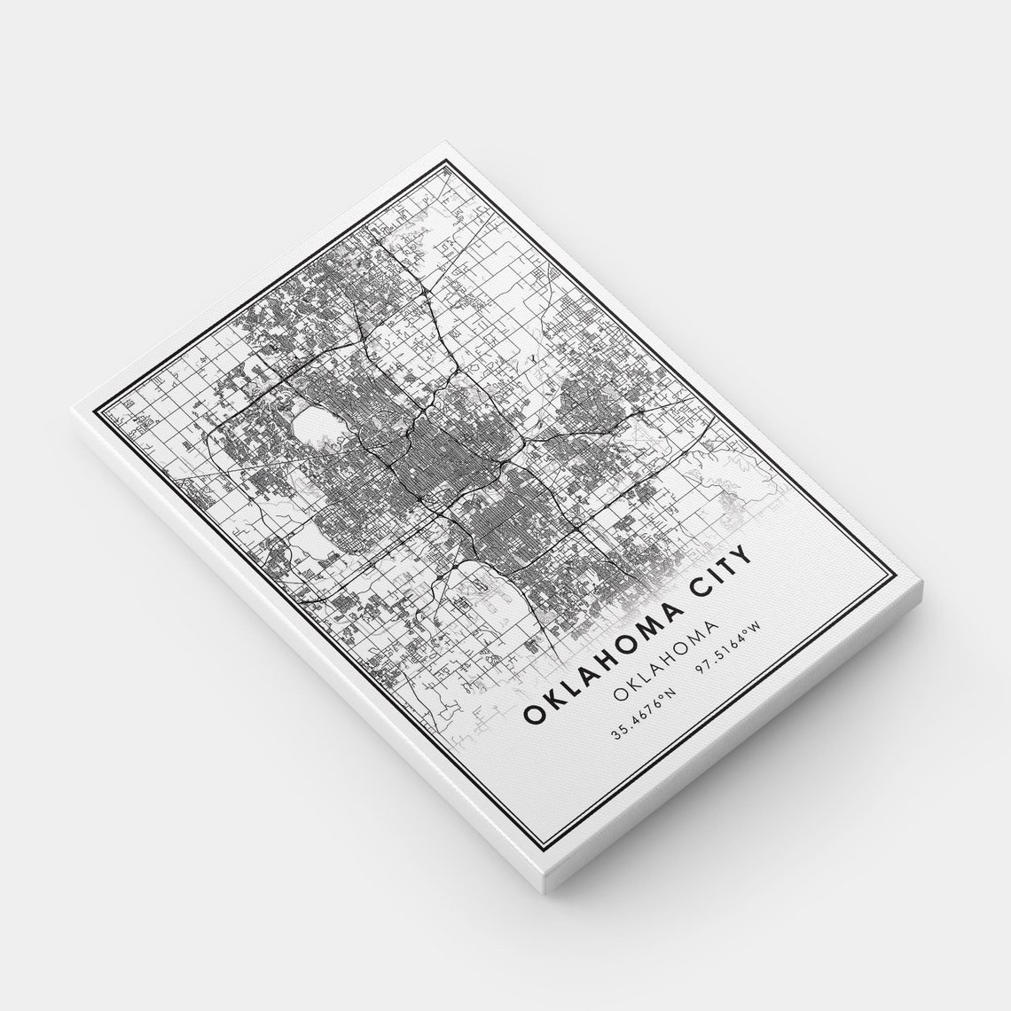Oklahoma City Map Print Poster Canvas Oklahoma Map Print - Etsy
