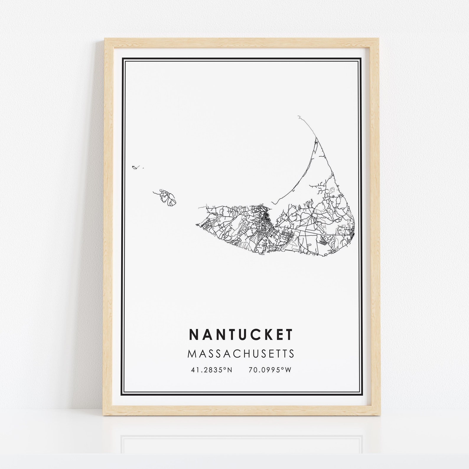 Nantucket Map Print Poster Canvas | Massachusetts Map Print Poster ...