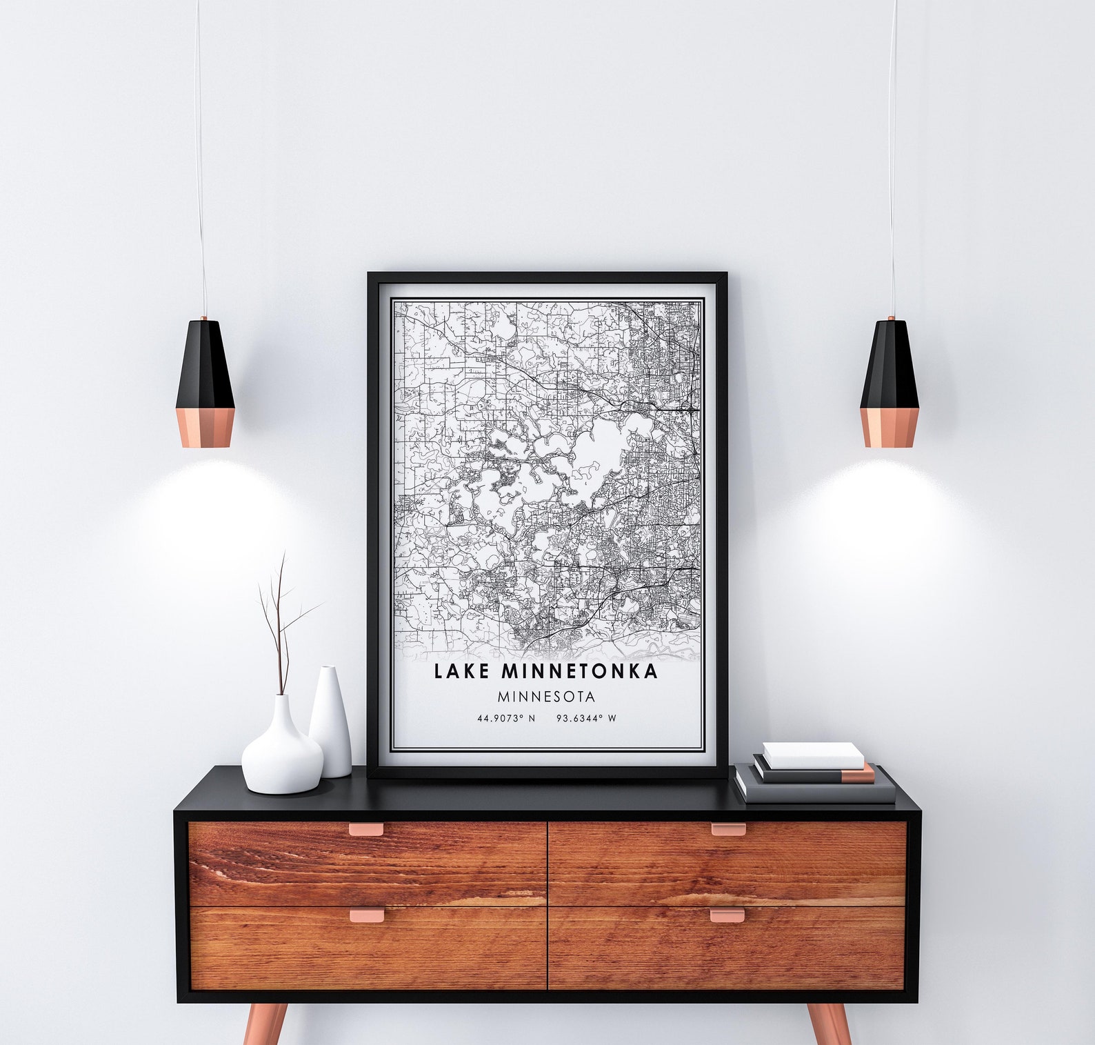 Lake Minnetonka Map Print Poster Canvas | Minnesota Map Print Poster ...