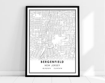 Map of Bergenfield - Etsy
