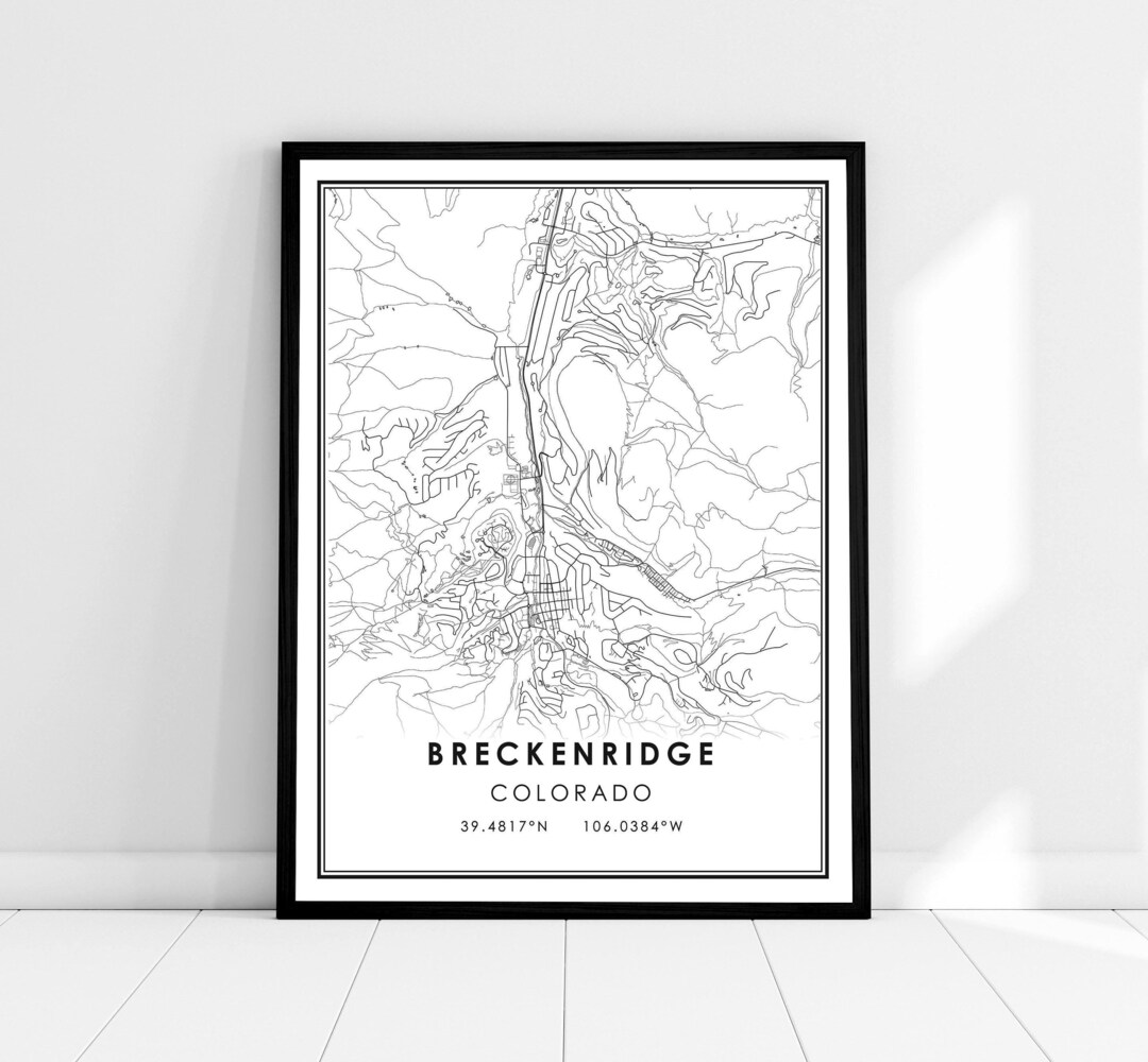 Breckenridge Map Print Poster Canvas | Colorado Map Print Poster Canvas ...