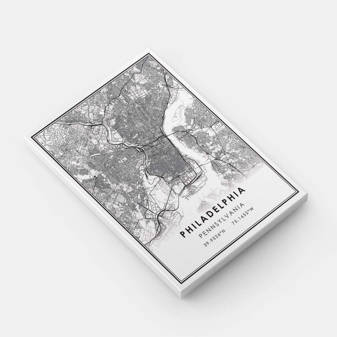 Philadelphia Map Print Poster Canvas Pennsylvania Map Print - Etsy