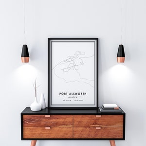 Port Alsworth Map Print Poster Canvas | Alaska Map Print Poster Canvas ...