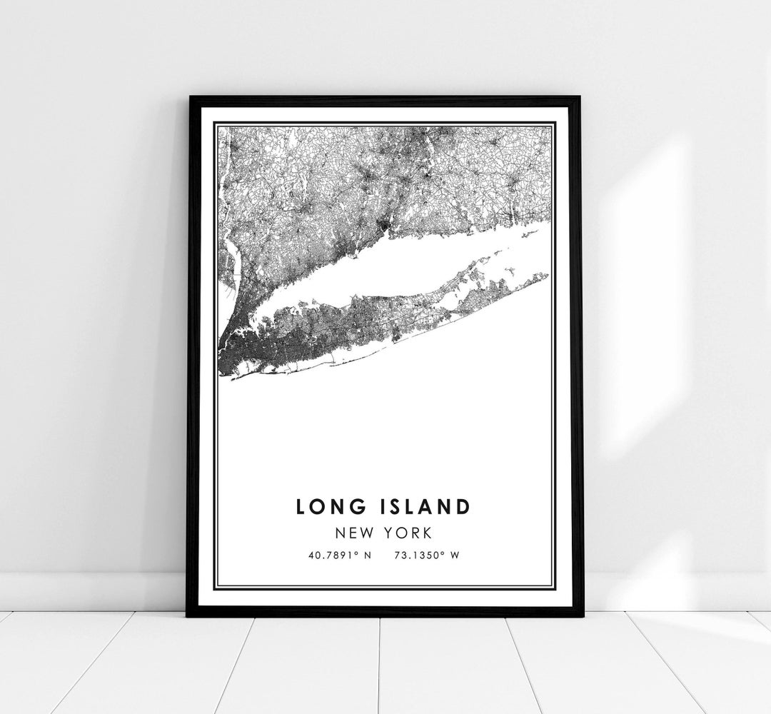 Long Island Map Print Poster Canvas | Long Island Map Print Poster ...