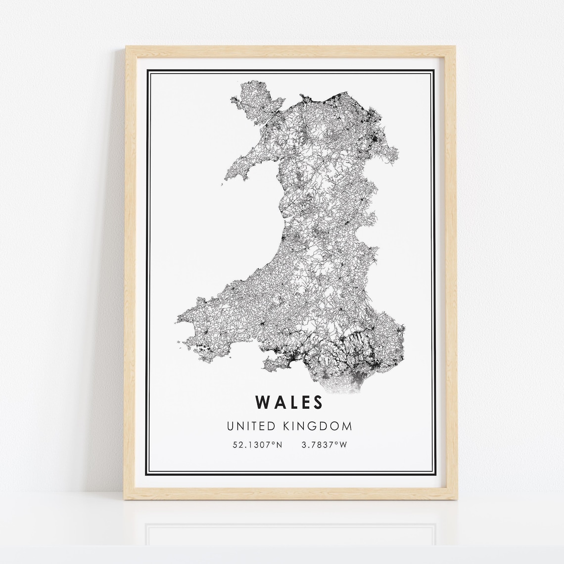 Wales Country Map Print Poster Canvas United Kingdom Map - Etsy