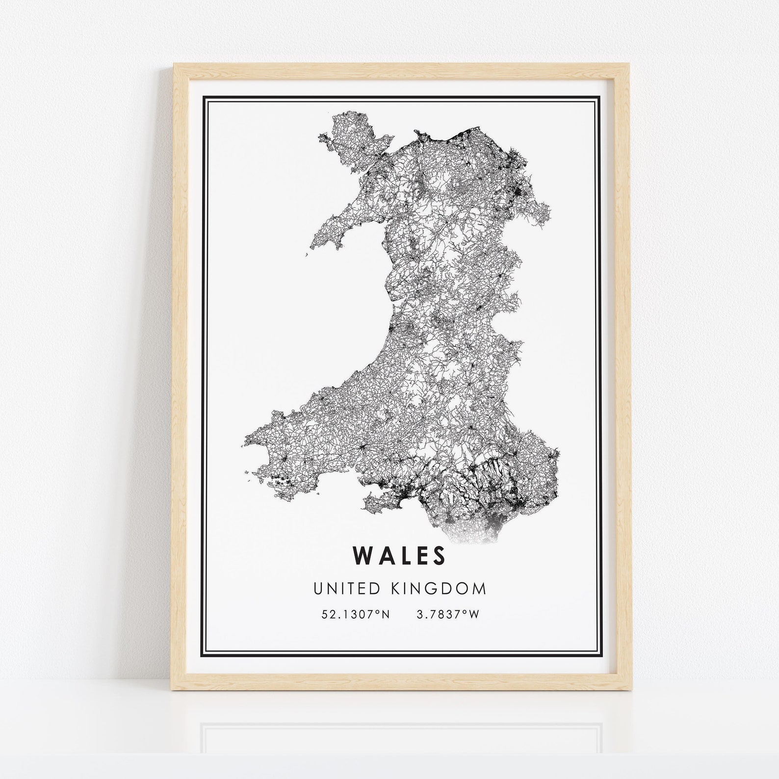 Wales Country Map Print Poster Canvas United Kingdom Map - Etsy