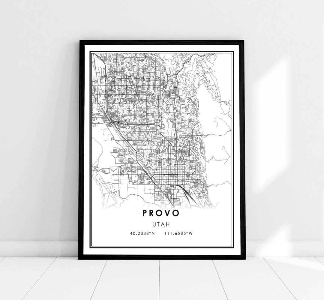 Provo Map Print Poster Canvas | Utah Map Print Poster Canvas | Provo ...
