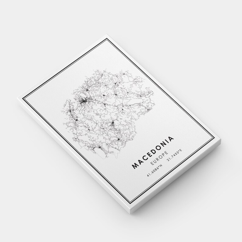 Macedonia Country Map Print Poster Canvas Macedonia Country - Etsy