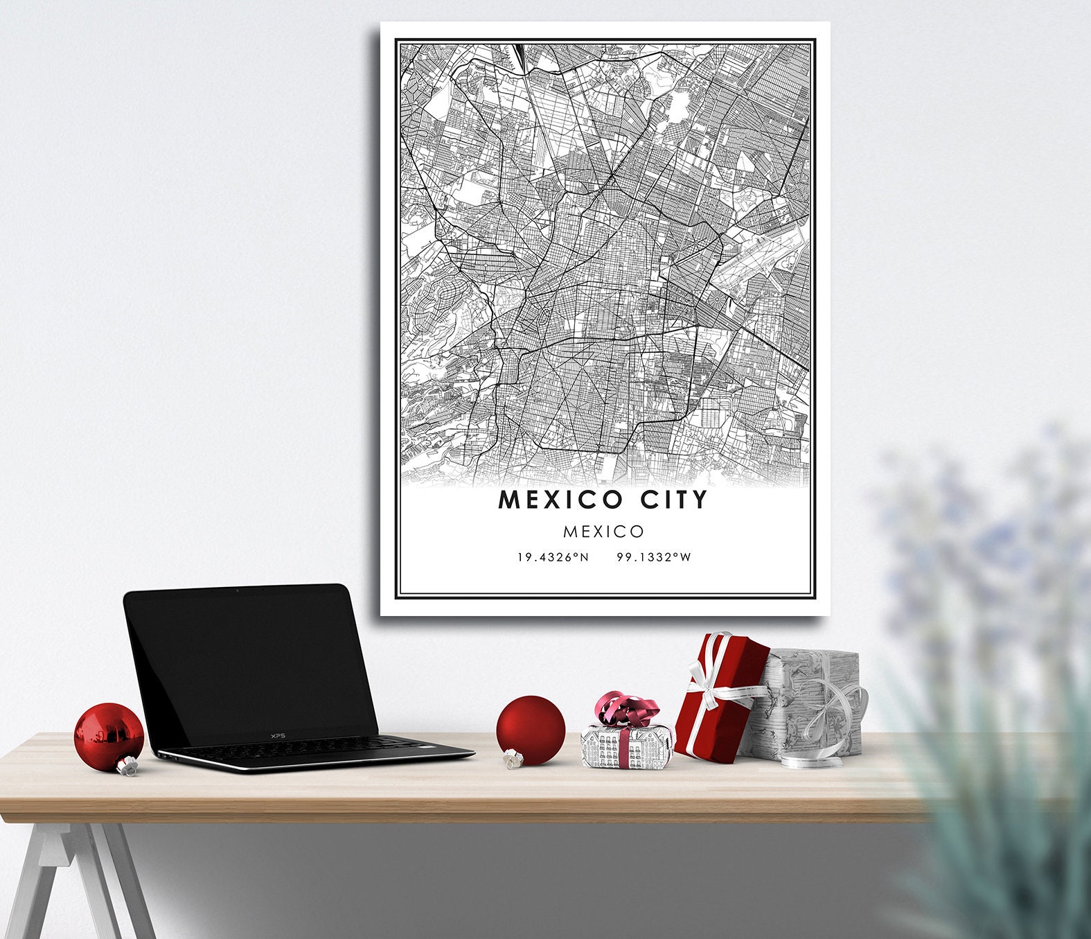 Mexico City map print poster canvas Mexico City city map | Etsy