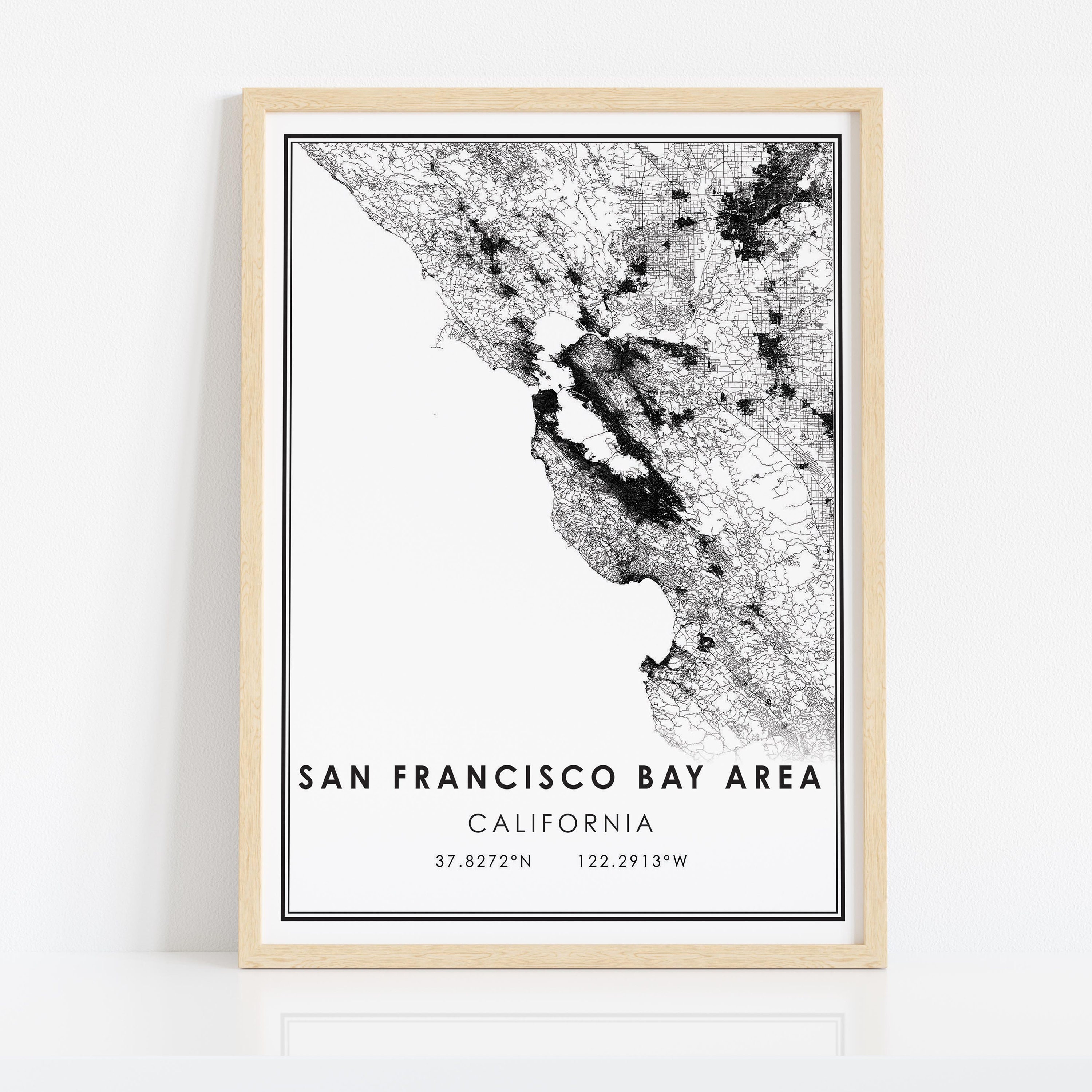 San Francisco Bay Area Map Print Poster Canvas California - Etsy