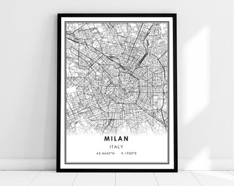 Digital Prints Art & Collectibles Prints Minimalist map art Europe City ...