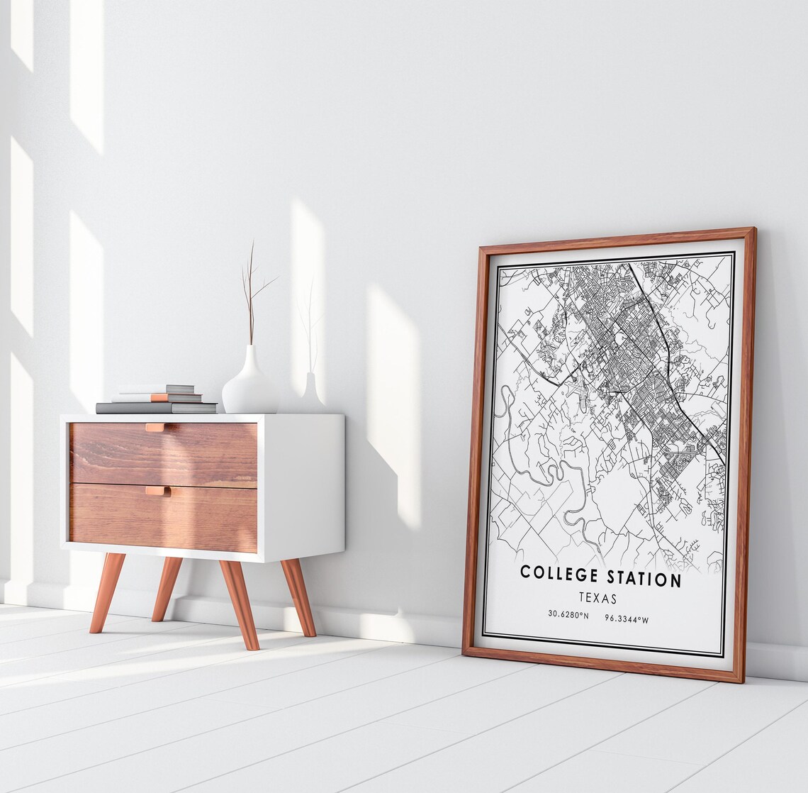 College Station Map Print Poster Canvas Texas Map Print - Etsy