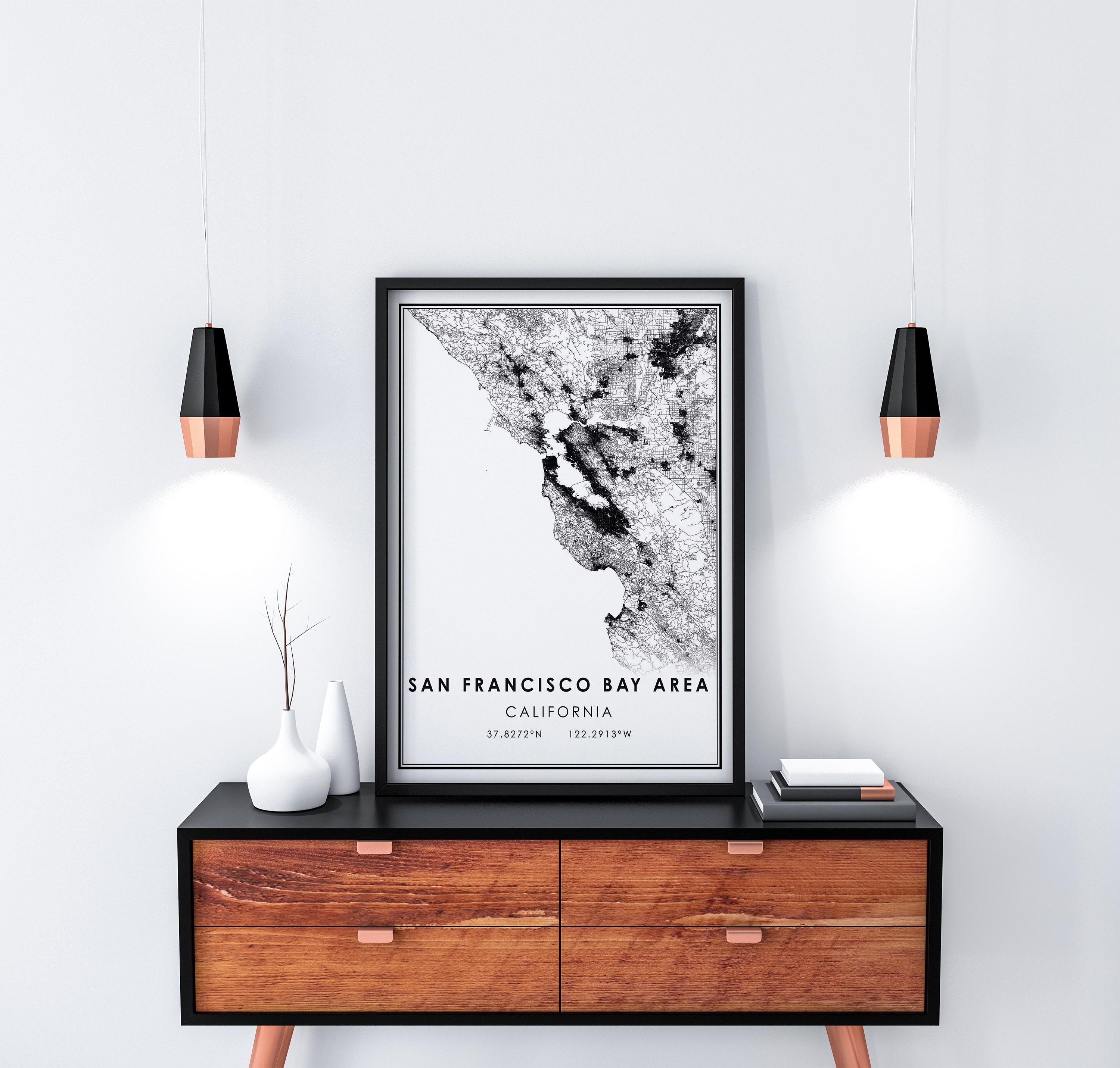 San Francisco Bay Area Map Print Poster Canvas | California Map Print ...