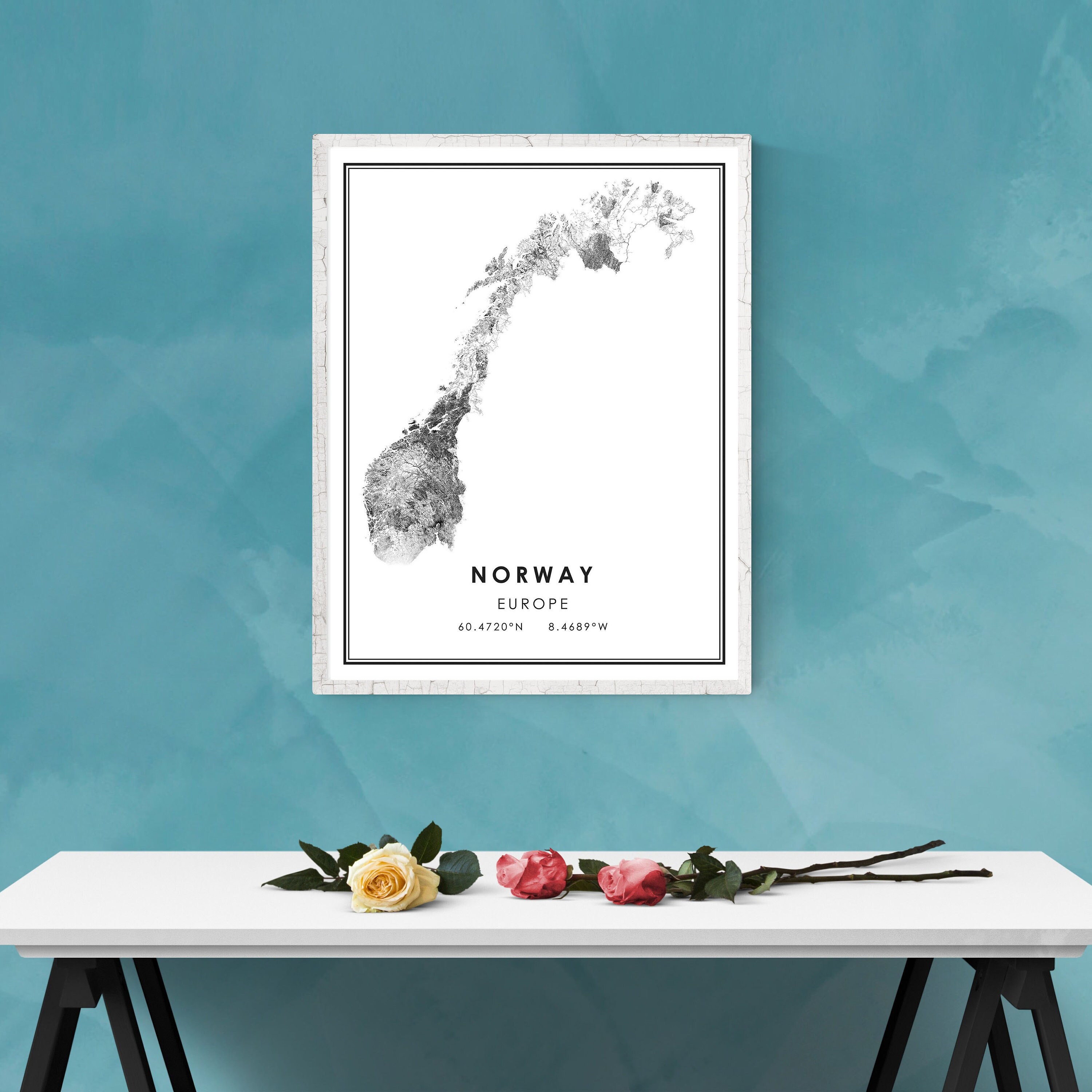 Norway country map print poster canvas Norway Country city | Etsy
