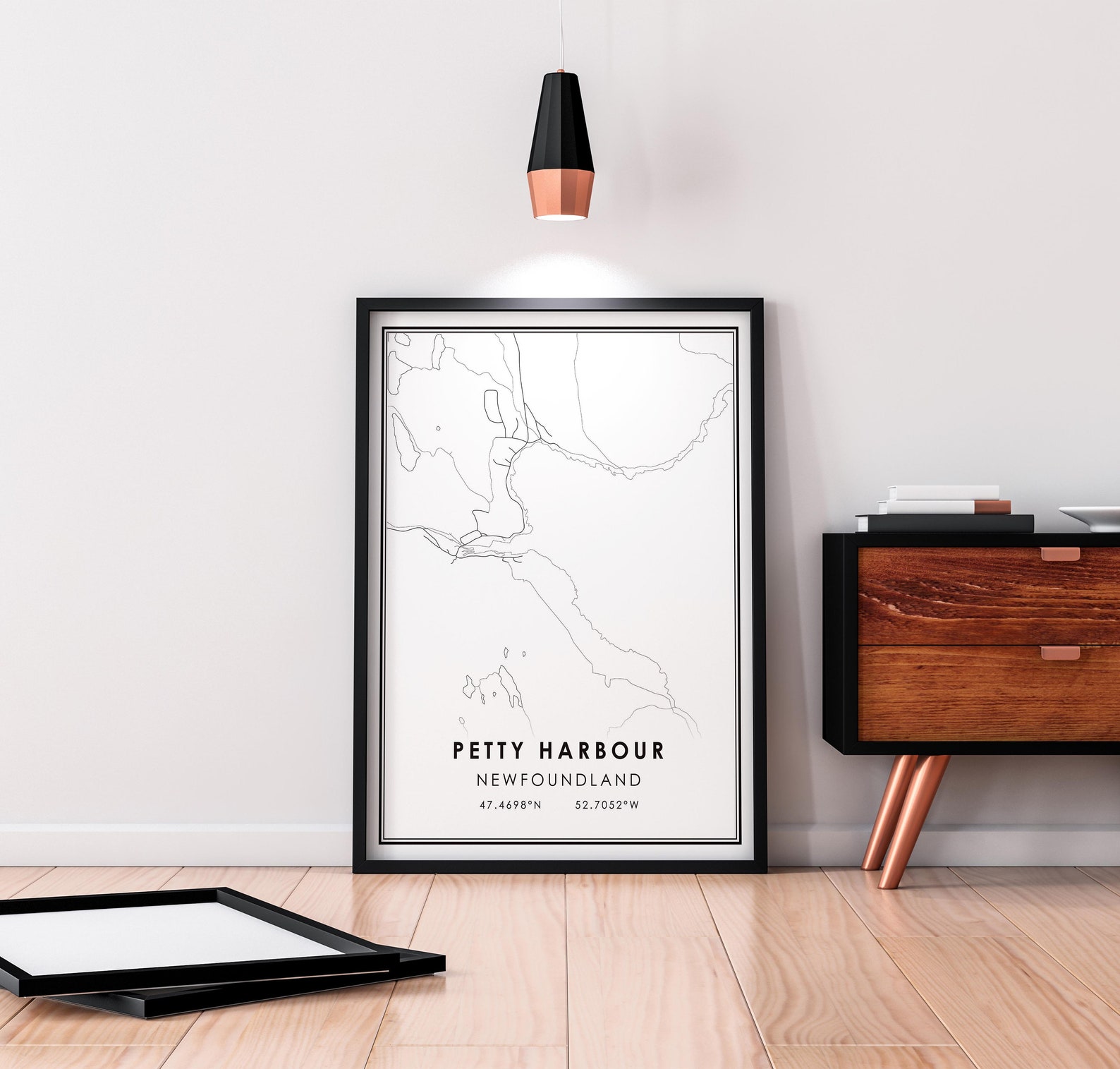 Petty Harbour Map Print Poster Canvas Newfoundland Map Print - Etsy