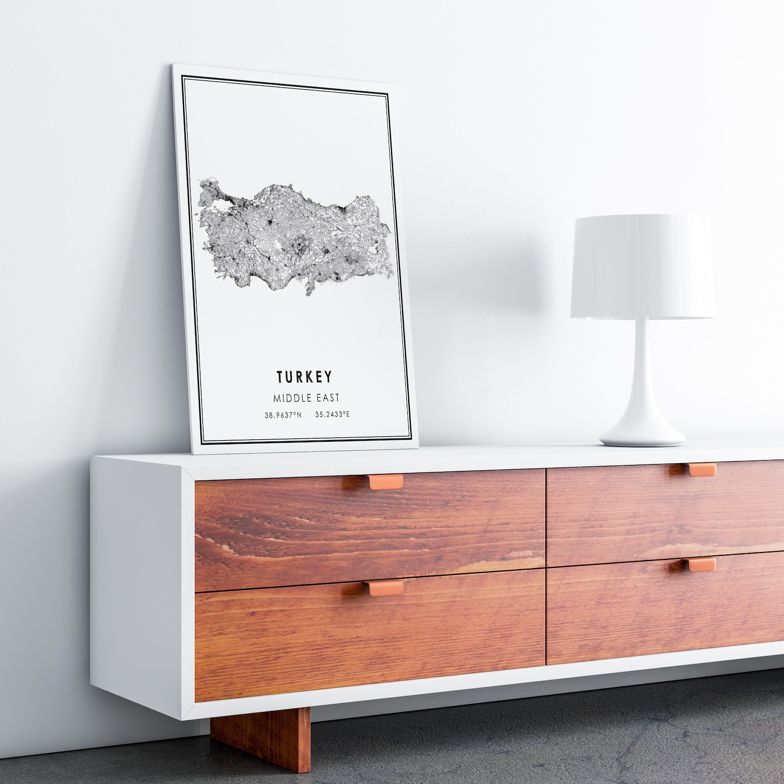 Turkey Country Map Print Poster Canvas Turkey Middle East - Etsy