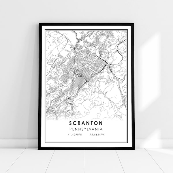University of Scranton Map Art - Etsy