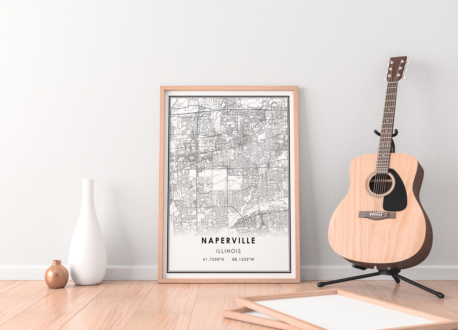 Naperville Map Print Poster Canvas Illinois Map Print Poster - Etsy
