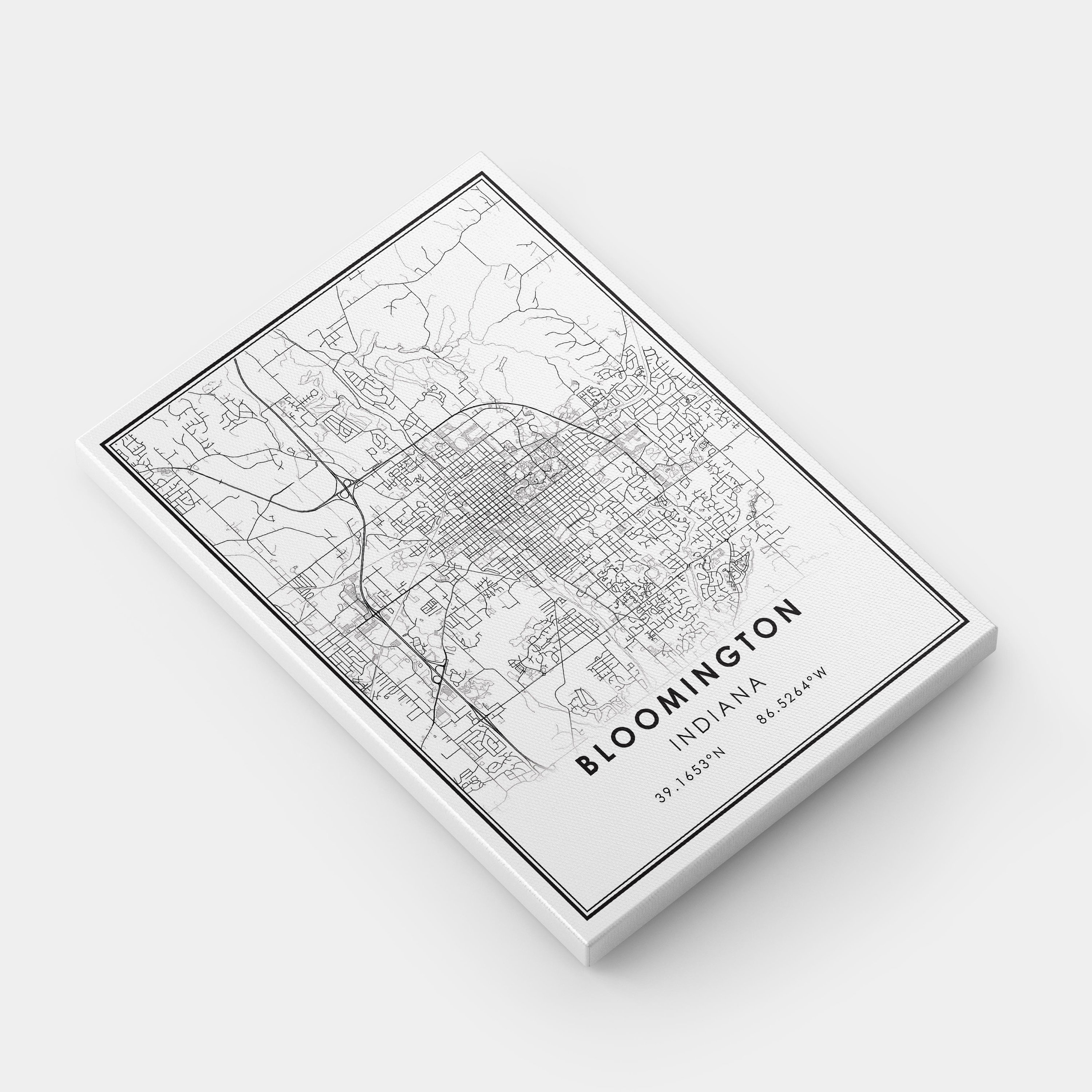 Bloomington Map Print Poster Canvas Indiana Map Print Poster - Etsy