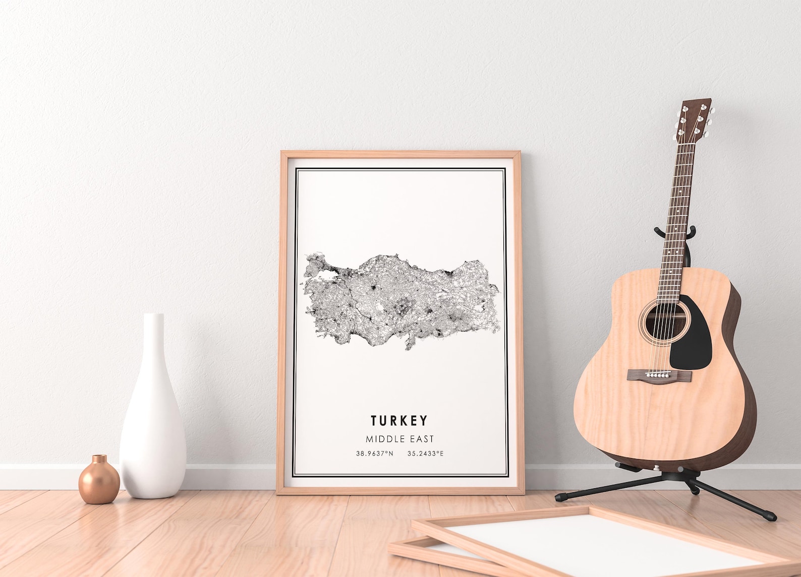 Turkey Country Map Print Poster Canvas Turkey Middle East - Etsy