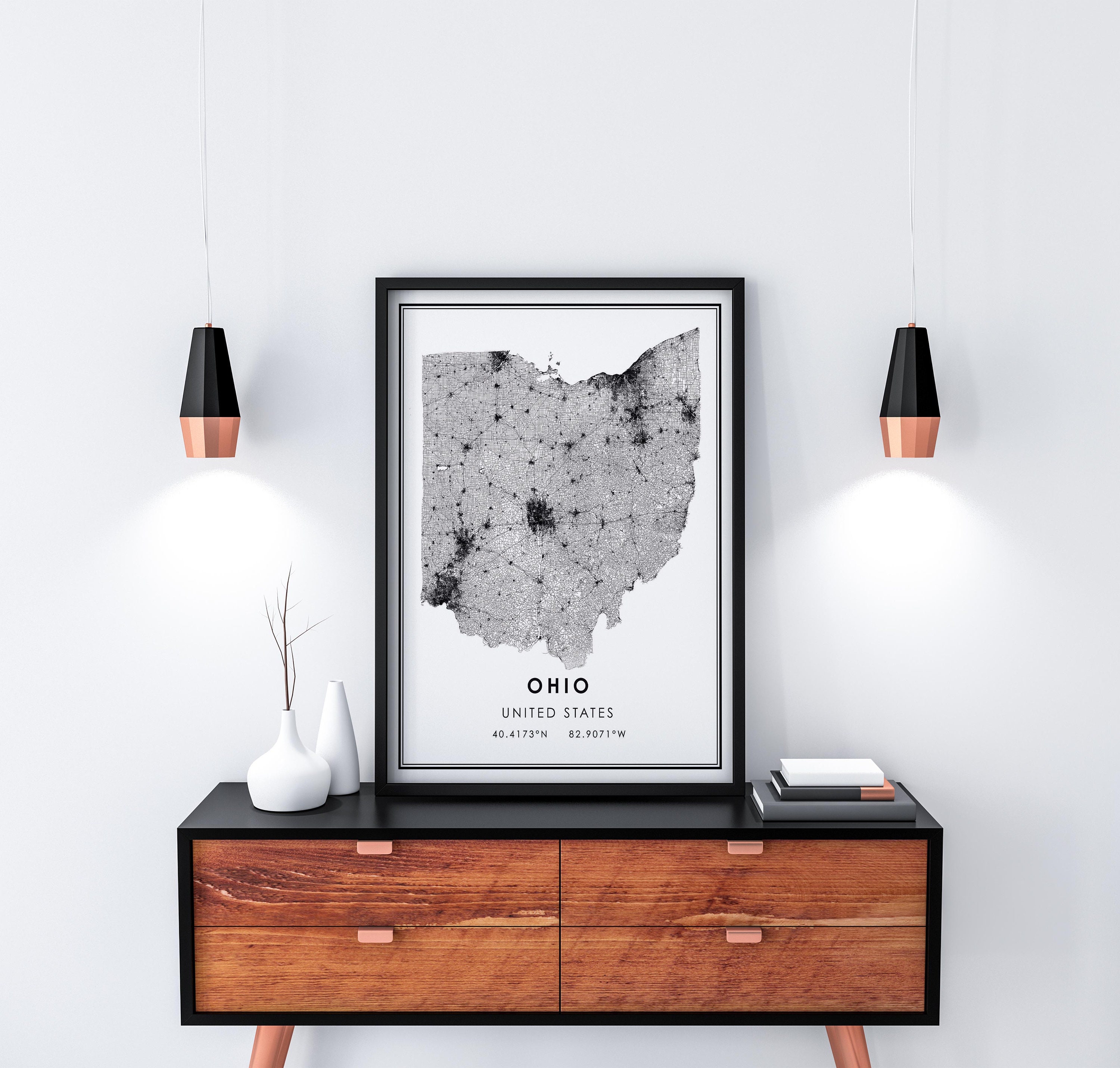 Ohio United States Map Print Poster Canvas Ohio United - Etsy