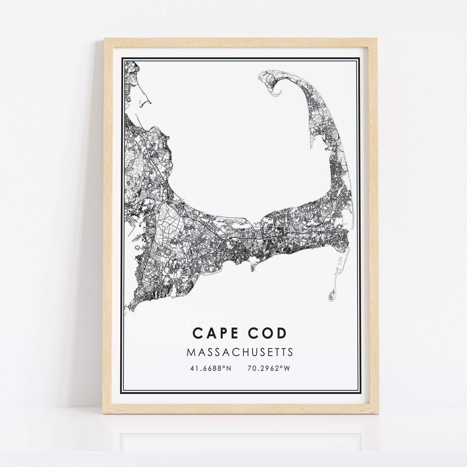 Cape Cod Map Print Poster Canvas Massachusetts Map Print - Etsy