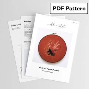 Abstract Figure Minimal Beginner Hand Embroidery Pattern, Woman Line ...