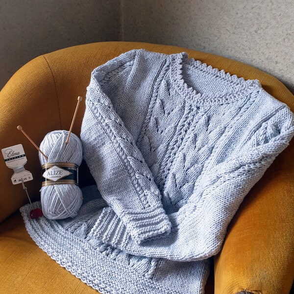 Grey Knit Sweater - Etsy