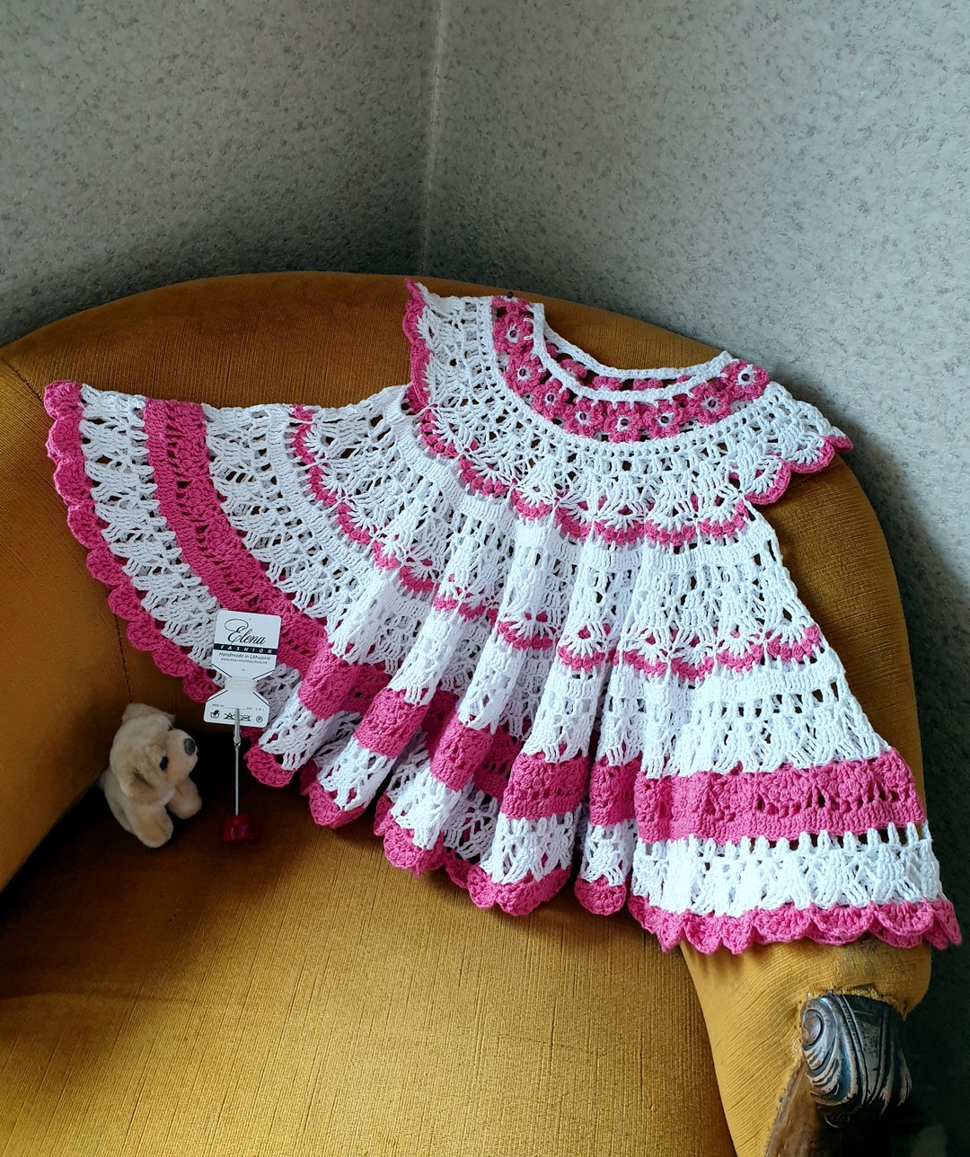 Crochet Lace Dress for Girl, Handmade Girl Dress, Croch Dress, White ...
