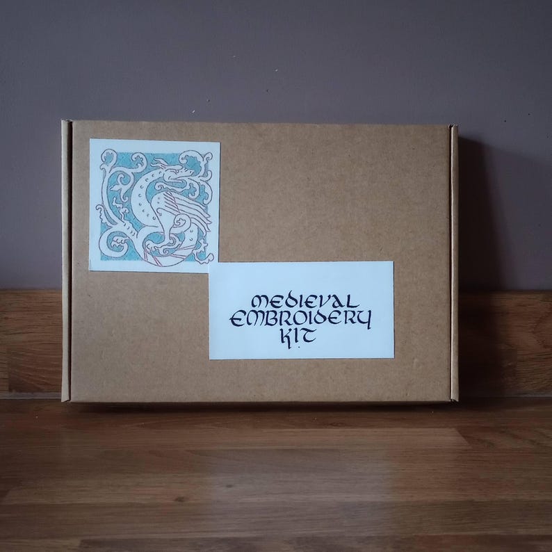 Embroidery Kit - Medieval Dragon Marginalia - Etsy