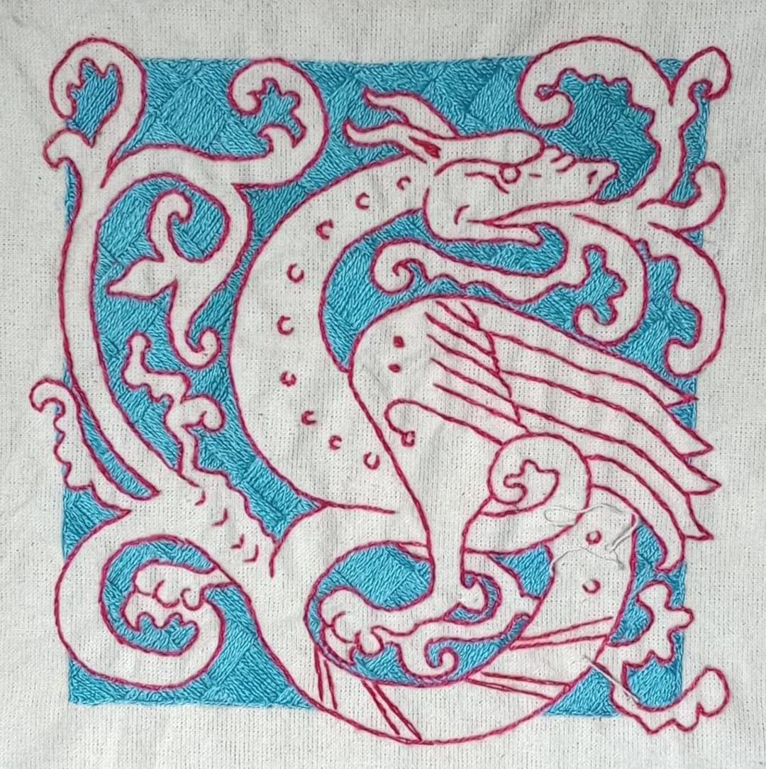 Embroidery Kit - Medieval Dragon Marginalia - Etsy