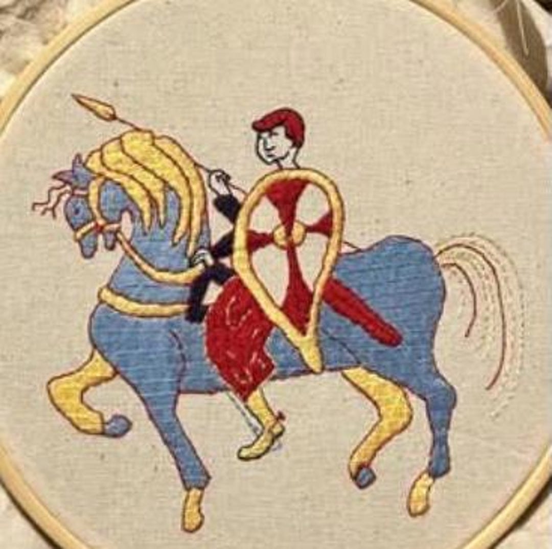 Embroidery Kit - Bayeux Tapestry Knight on Horse - Etsy