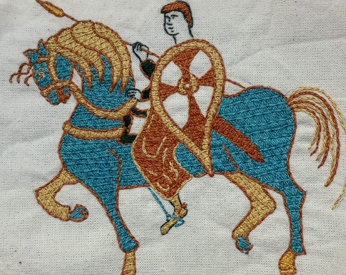 Embroidery Kit - Bayeux Tapestry Knight on Horse - Etsy