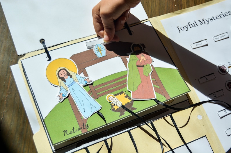 Joyful Mysteries of the Rosary - Paper Doll Lapbook - Printable DIGITAL ...