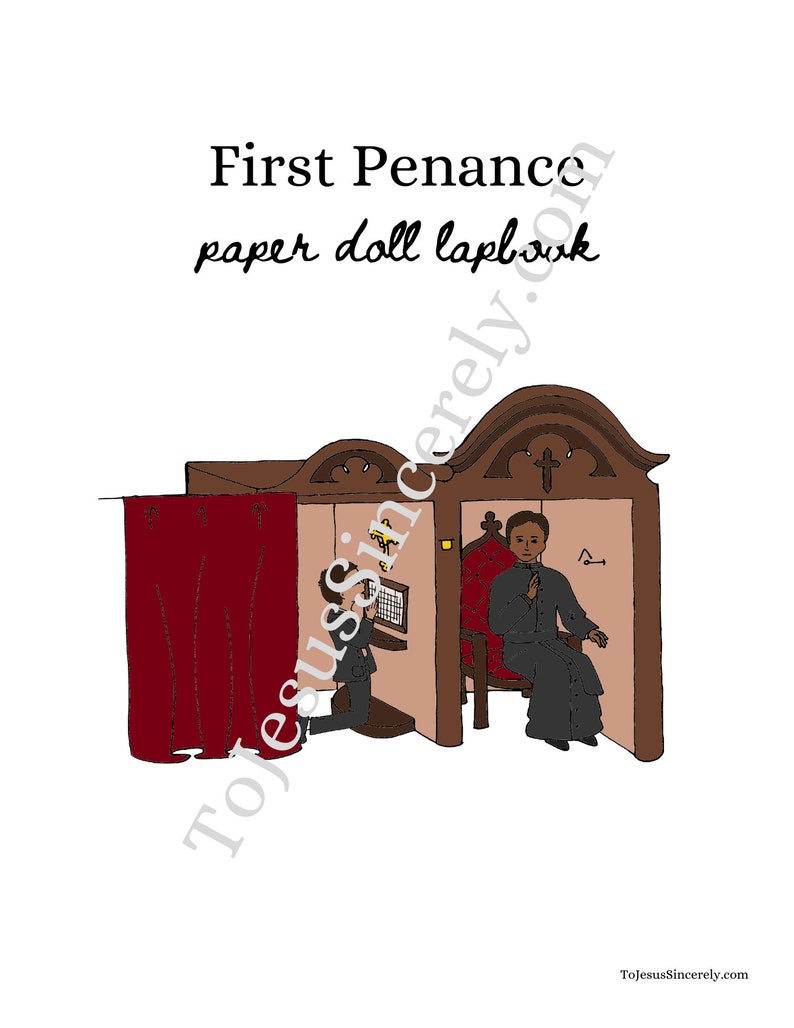 First Penance Traditional lapbook paper dolls digital | Etsy