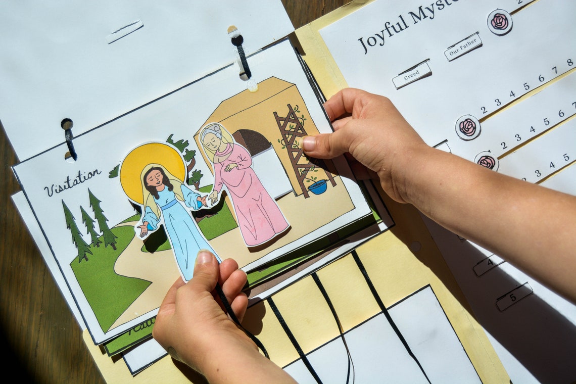 Joyful Mysteries of the Rosary Paper Doll Lapbook - Etsy