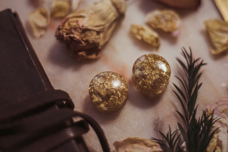 Golden Plugs "just Gold" - Handmade Plugs and Tunnel - Etsy