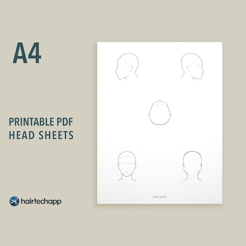 Haircutting Head Sheets PDF Template/ Printable Head Sheet / - Etsy