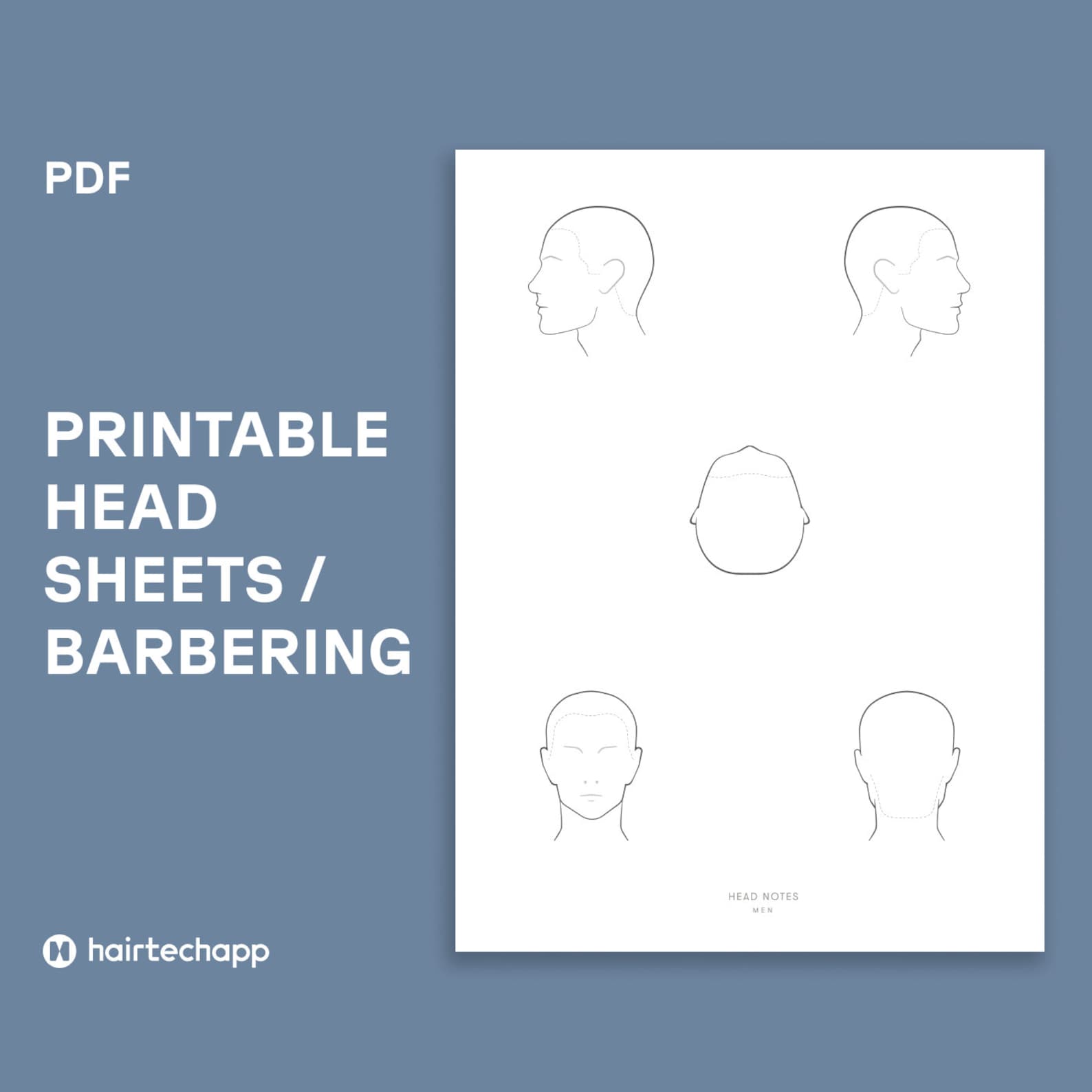 Barbering Head Sheets Template / Printable Head Sheets / Barbering ...