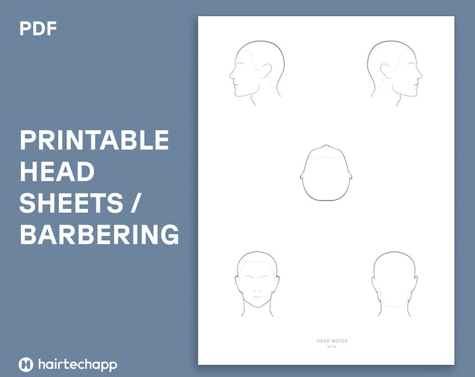 Barbering Head Sheets Template / Printable Head Sheets / Barbering ...