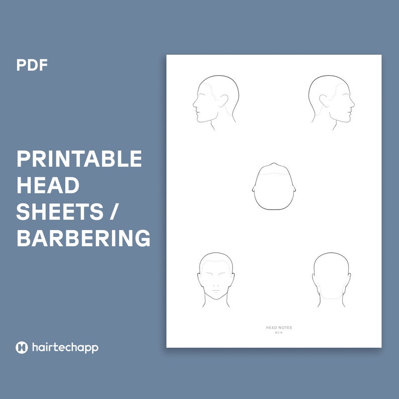 Barbering Head Sheets Template / Printable Head Sheets / Barbering ...