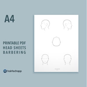 Barbering Head Sheets Template / Printable Head Sheets / Barbering ...