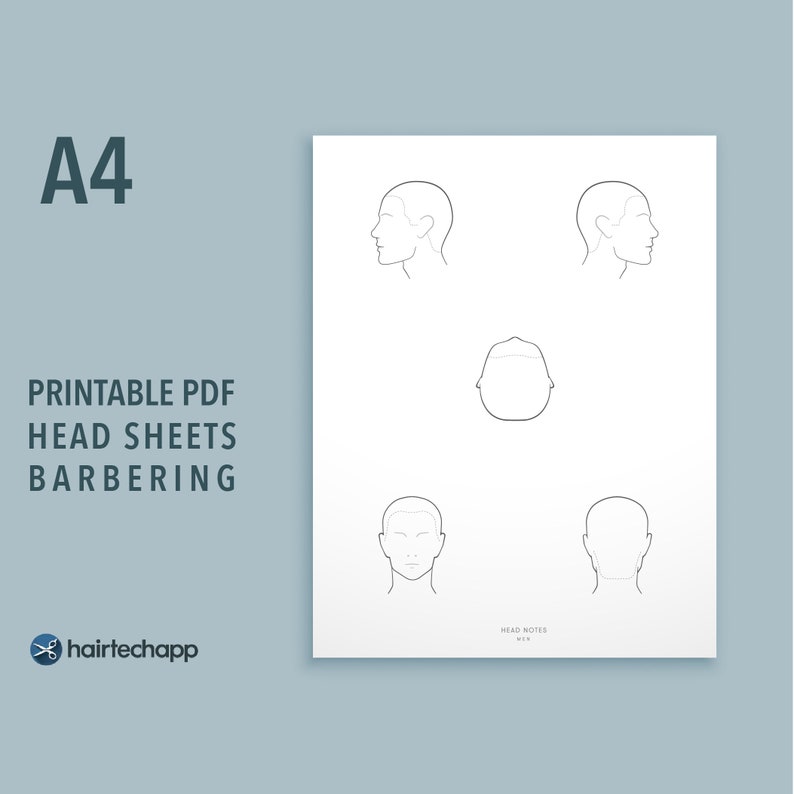 Barbering Head Sheets Template / Printable Head Sheets / Barbering ...