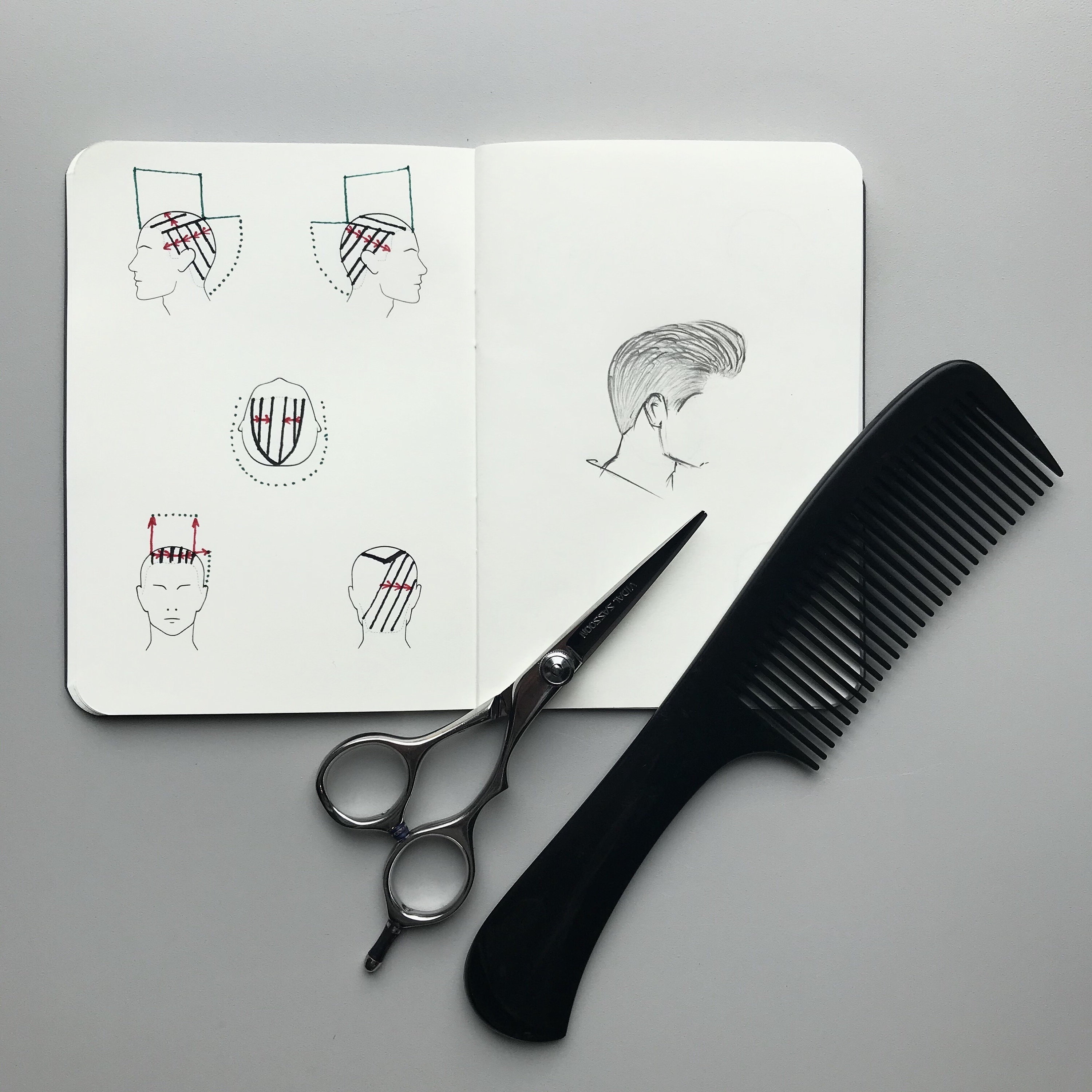 Barbering Head Sheets Booklets Set of 2/ Book for Hairdressers/ Barbers ...