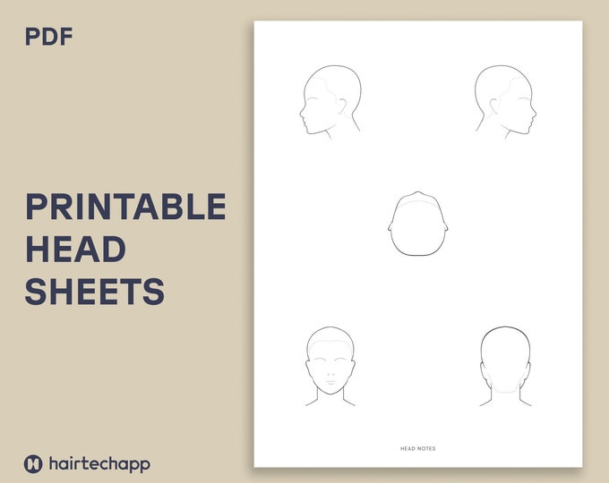 Haircutting Head Sheets PDF Template/ Printable Head Sheet / Technical ...