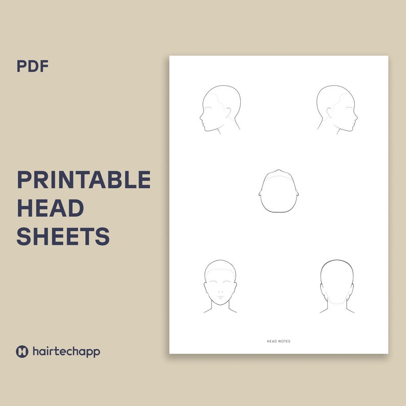 Haircutting Head Sheets PDF Template/ Printable Head Sheet / Technical ...