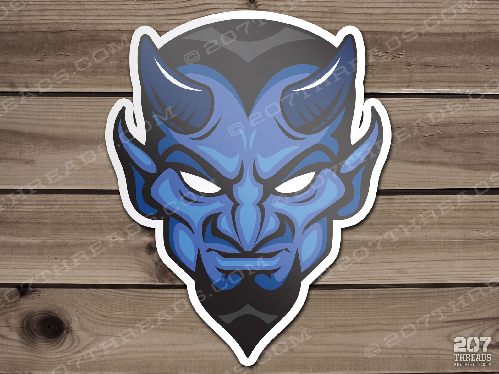 Blue Devil Sticker Demon Devils Mascot Decal Devil Face Logo - Etsy