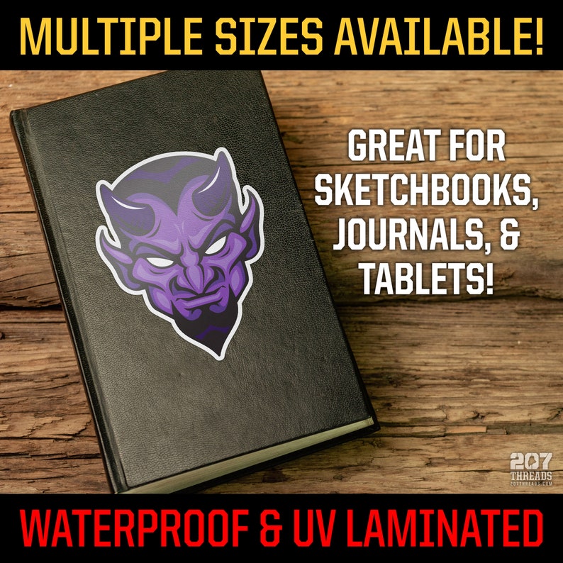 Purple Devil Sticker Demon Devils Mascot Decal Devil Face Logo - Etsy